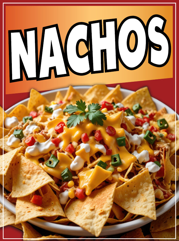 Nachos Sign Decal Window Sticker Truck Concession Vinyl Restaurant Mex ...