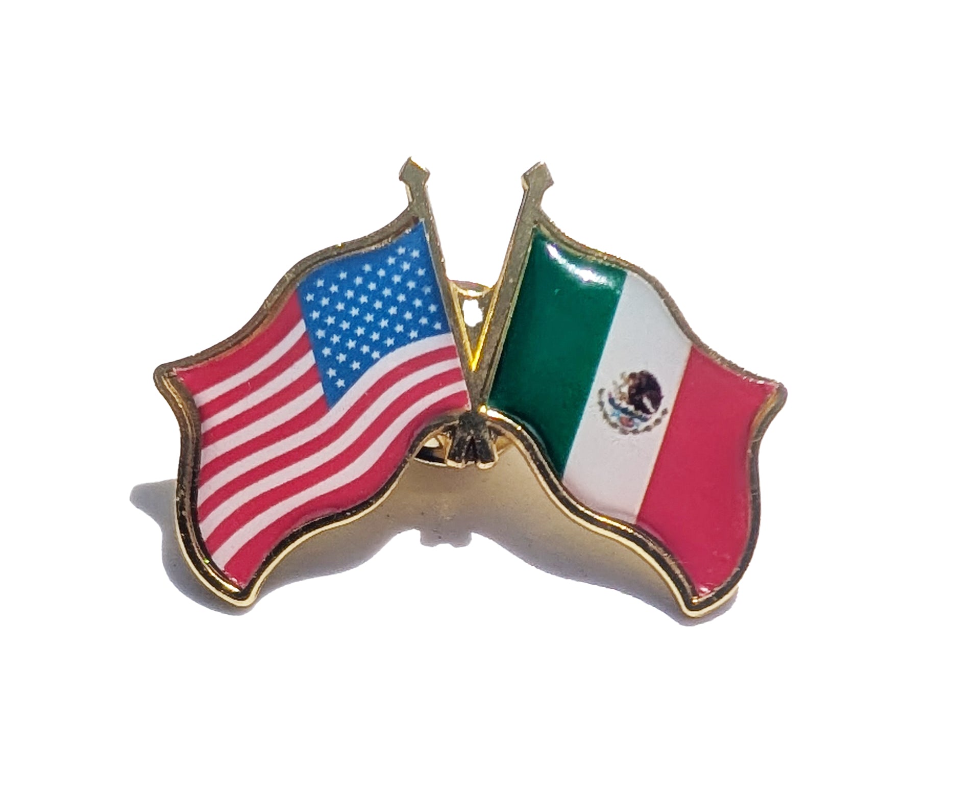 Mexican & USA Flag Pin For Caps And Clothing Enamel Badge Spanish Mexi ...