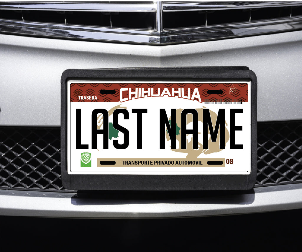 Chihuahua Car Plate aluminum License Plate Mex CHIH Mexico State CUSTO ...
