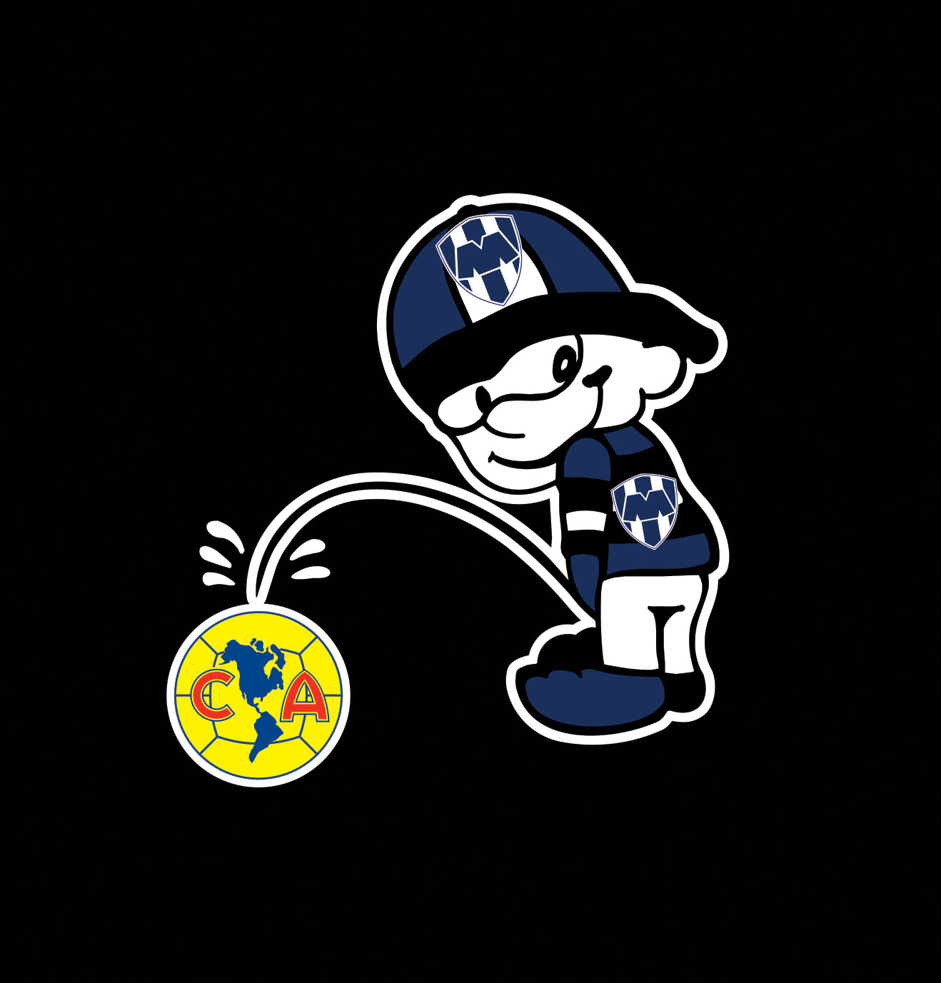 Monterrey Rayados orinando America Decal Car Window Laptop Vinyl Stick ...