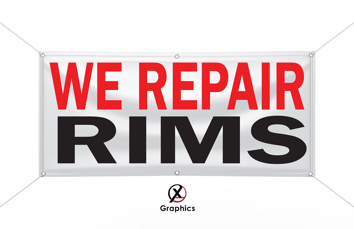 We Repair Rims Vinyl Banner advertising Sign Full color any size Indoo ...