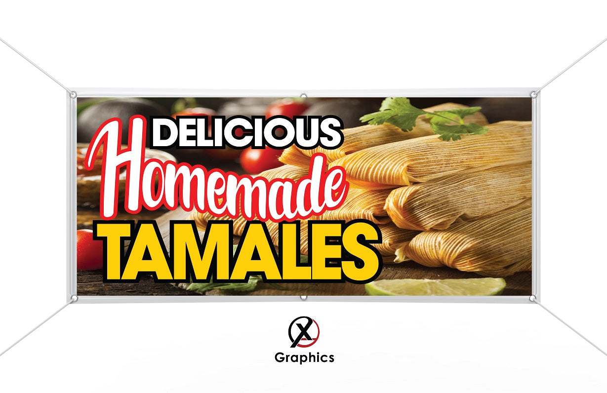 Delicious Homemade Tamales Vinyl Banner advertising Sign Full color an ...
